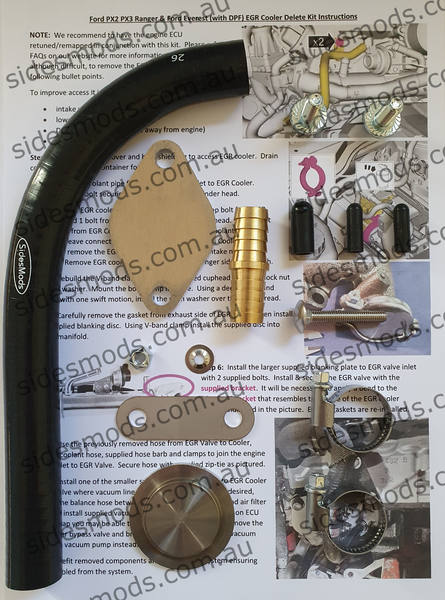 Ford Ranger EGR Cooler Delete Bypass Kit PX2 PX3 with DPF 3.2L 2.2L Di ...